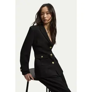 Karen Millen Military Single Breasted Blazer - Black