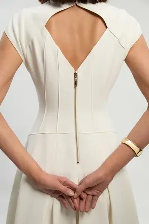 Karen Millen Compact Stretch Dropped Waist Midi Dress