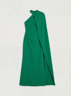 Karen Millen One Shoulder Cape Sleeve Maxi Dress