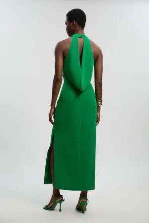 Karen Millen Soft Tailored Halterneck Maxi Dress