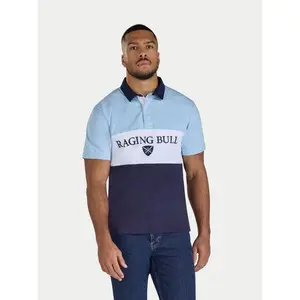 RAGING BULL Cut & Sew Rugby Shirt - Navy