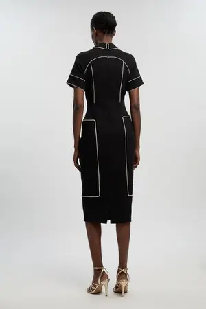 Karen Millen Compact Stretch Pencil Midi Dress