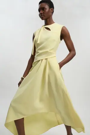 Karen Millen Tailored Drape Neck Midi Dress