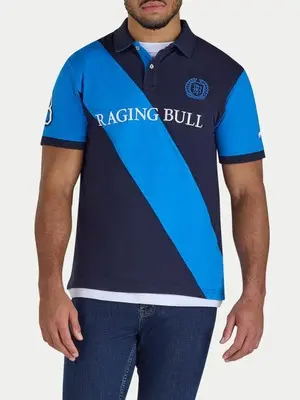 RAGING BULL Diagonal Stripe Polo Shirt