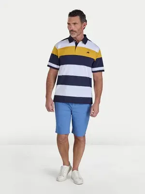 RAGING BULL Chestband Stripe Polo Shirt