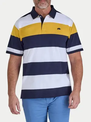 RAGING BULL Chestband Stripe Polo Shirt