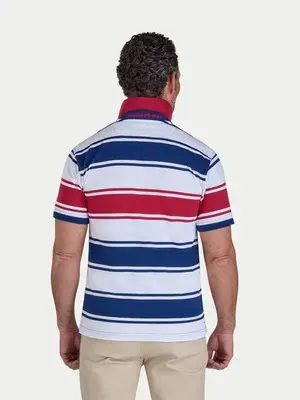 RAGING BULL Wide Stripe Jersey Polo Shirt