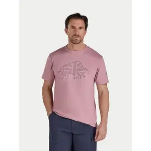 RAGING BULL Stitched Bull Crew Neck T-shirt - Rose