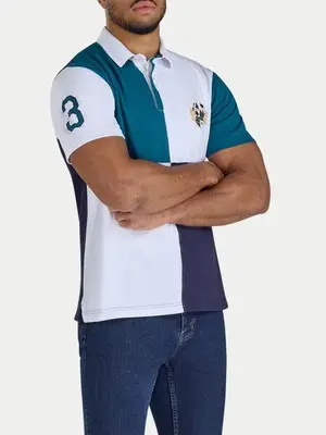 RAGING BULL Cut & Sew Harlequin Rugby Shirt