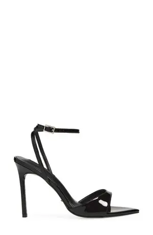TONY BIANCO Silver Stiletto Sandals - Black