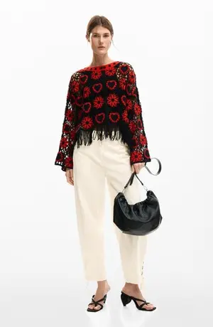 Desigual Fringe Sweater