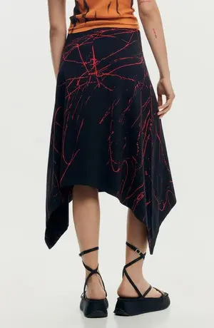 Desigual Printed Handkerchief Hem Skirt