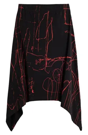 Desigual Printed Handkerchief Hem Skirt
