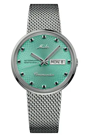 MIDO Commander 1959 Automatic Stainless Steel Mesh Watch - Blue