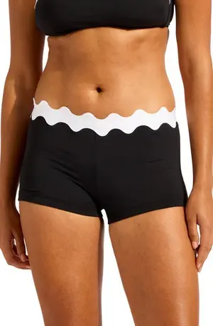 Seafolly Ric Rac Boyleg Swim Shorts - Black