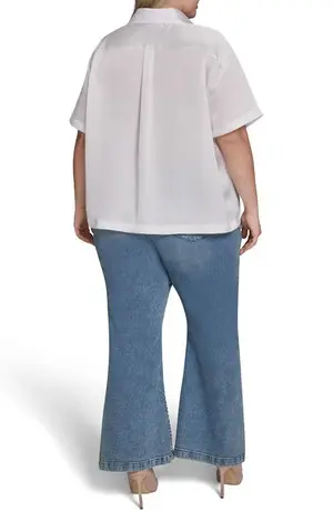 Karl Lagerfeld Paris Floral Placement Print Button-up Shirt