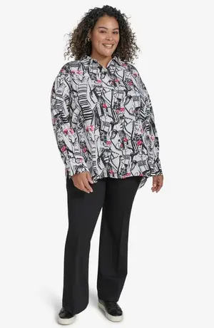 Karl Lagerfeld Paris Nylon Blend Compression Pants