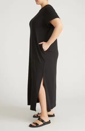 Universal Standard Halie Maxi T-shirt Dress - Black