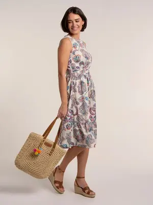 BRAKEBURN Paisley Print Midi Tea Dress