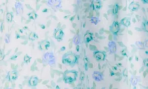 Eileen West Cotton Short Nightgown - Aqua Multi