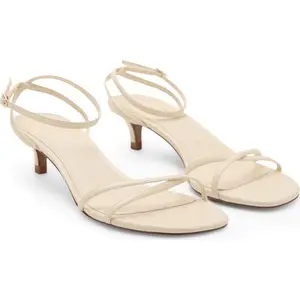 Mango Strappy Kitten Heel Sandal - Vanilla