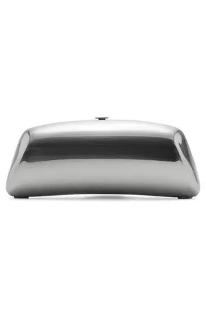 Mango Metallic Frame Clutch - Silver