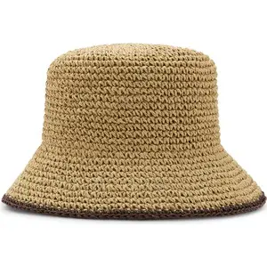 Mango Straw Bucket Hat - Chocolate
