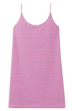 Mango Stripe Cotton Dress - Fuchsia
