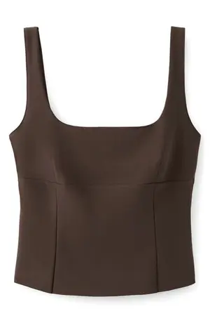 Mango Square Neck Fitted Crop Top