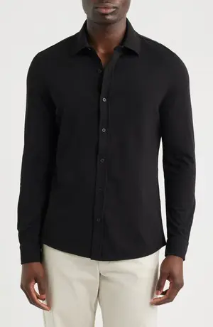 MAVI Slim Fit Cotton Button-up Shirt - Black