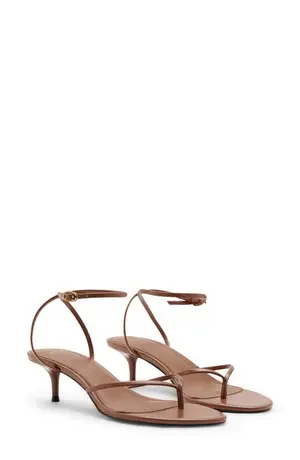 Mango Minimalist Faux Ankle Strap Sandals With Pin Heel - Leather