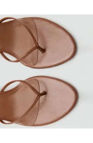 Mango Minimalist Faux Ankle Strap Sandals With Pin Heel - Leather