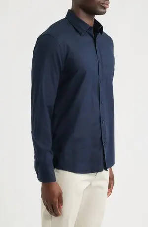 MAVI Cotton Blend Button-up Shirt - Dark Sapphire