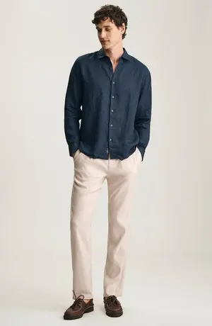 MAVI Regular Fit Linen Button-up Shirt