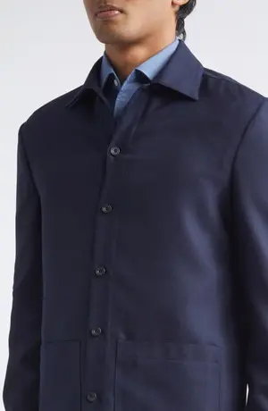 Thom Sweeney Wool Hopsack Overshirt