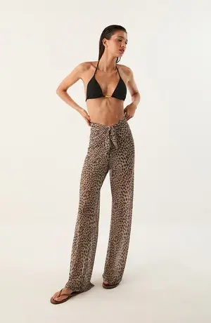 VIX PAULA HERMANNY Pareo Cover-up Pants - Brown Multi