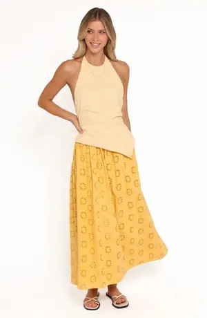 PETAL & PUP Dillon Cotton Eyelet Maxi Skirt