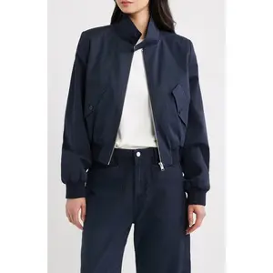 FRAME Harrington Cotton Jacket - Navy