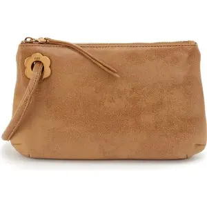 Hobo Daisy Daze Leather Wristlet - Whiskey