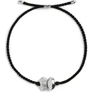Monica Vinader Monica Vinader Antica Cord Bracelet With Gold-Plated Beads Sterling Silver
