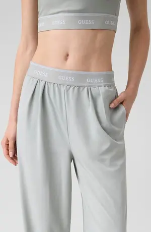 Guess Selene Wide Leg Sweatpants With Logo Waistband