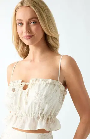 Guess Hayden Ruffle Crop Camisole