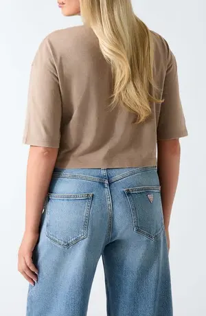 Guess Beaded Jungle Resort Crop T-shirt