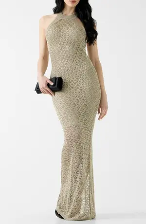 Guess Pointelle Stitch Gown - Medium Beige