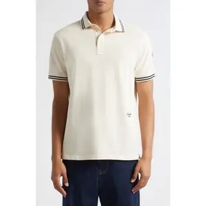 Moncler Tipped Cotton Piqué Polo - Ivory