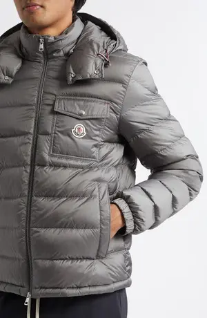 Moncler Verith Hooded Down Jacket - Pewter