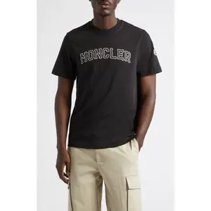 Moncler Logo Patch Graphic T-shirt - Black