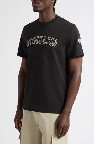 Moncler Logo Patch Graphic T-shirt - Black