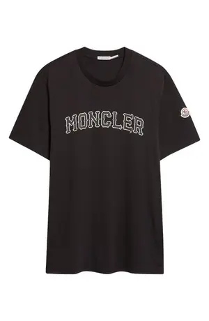 Moncler Logo Patch Graphic T-shirt - Black