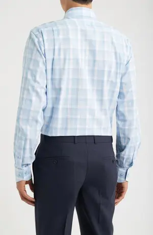 Lorenzo Uomo Trim Fit Plaid Check Cotton Dress Shirt